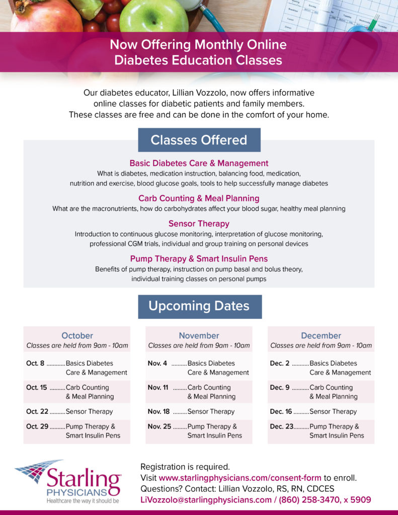 Check Out Upcoming Diabetes Education Classes! - Starling Physicians